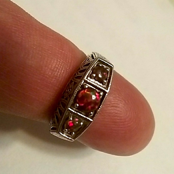 Jewelry | 1ct Red Fire Opal 925 Sterling Silver Ring Size 6 | Poshmark
